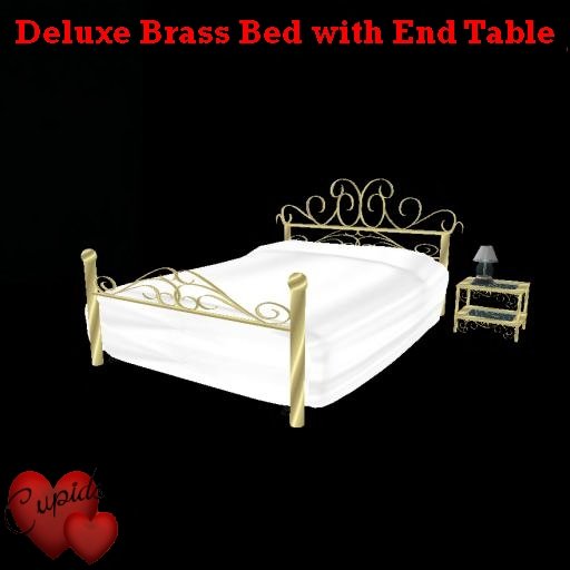 Second Life Marketplace Deluxe Brass Bed White
